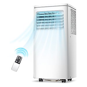ZAFRO 8,000 BTU Portable Air Conditioners, Air Conditioners for Room up to 350 Sq.ft, Portable AC Unit with Remote/Digital Display/24Hrs Timer/Installation Kits for Home/Office/Dorms, White