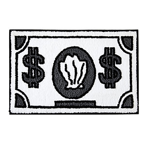 RoomTalks Boho Cute Rugs for Bathroom Kitchen Dorm Bedroom Aesthetic, 2x3 Small Area Rugs Throw Carpet, Black and White Funky Trendy Cool Bath Mat Non Slip Washable Cartoon Kids Bathroom Rugs Decor