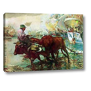 Toros by Jose Navarro Llorens - 17" x 24" Gallery Wrap Canvas Art Print - Ready to Hang