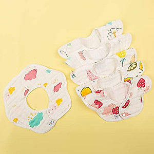 babygoal Baby Bandana Drool Bibs, 360° Bibs for Boys Girls Newborn Infant, 100% Organic Cotton Bibs for Drooling and Teething Gift 10 Pack 10MSBB01