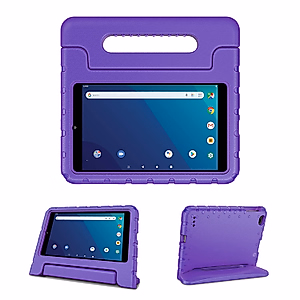 CCambro Kids Case for onn Gen 2 8 inch(100011885)/onn Surf 8 inch(ONA19TB002), Light-Weight EVA Soft Foam Durable Rugged Shockproof Kidsproof Foldable Handle Kickstand Cover for Kids - Purple