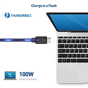 Cable Matters [Intel Certified] 40Gbps Active Thunderbolt 4 Cable with 100W Charging and 8K Video & [Intel Certified] 40Gbps Thunderbolt 4 Cable 3.3ft with 8K Video and 100W Charging