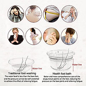 QUANMAKJ Wooden Foot Basin,Solid Wood Foot Tub, Pedicure Bowl Spa Massage Cedar Pedicure Barrels Household Foot Bath Barrel，with lid with Massager…