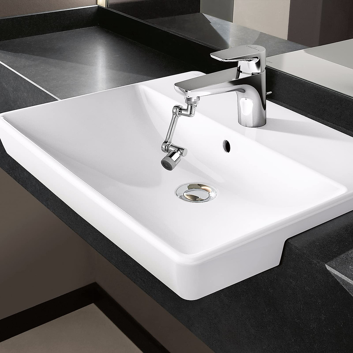 2Pcs Faucet Extender for Bathroom Sink with 2 Water Outlet Modes, Universal 1080° Rotating Robotic Arm Faucet Aerator, Brass Sink Faucet Attachment, for Kitchen & Bath Faucet Parts Replacement