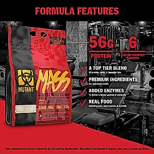 Mutant Mass Weight Gainer Protein Powder with a Whey Isolate, Concentrate, and Casein Protein Blend, for High-Calorie Workout Shakes, Smoothies and Drinks, (2.27 Kg), Strawberry Banana