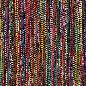 Eyes of India - 4 X 6 ft Black Colorful Chindi Woven Area Rag Rug Braided Bohemian Accent Boho Chic Decorative Indian Handmade Handwoven