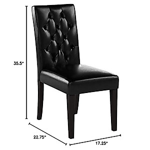 Christopher Knight Home Gentry Bonded Leather Dining Chairs, 2-Pcs Set, Black