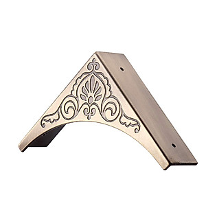 Metal Corner Protector, 4 Pcs Antique Edge Safety Guard Cabinet Furniture Corner Bumpers,Table Corner Protectors,Cover Damaged Corners on Coffee Table (Bronze)