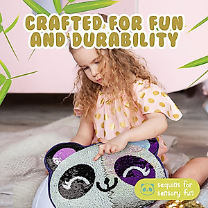 16” Reversible Sequin Pillow | Select your Favorite Colorful Design Llama, Narwhal, Panda, Penguin, Donut, Watermelon, Sloth, Alpaca & More | Playful Addition to Kids Bed or Playroom (Ice Cream)