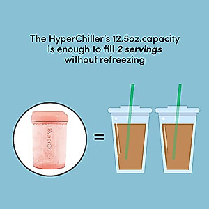 HyperChiller EBC-1023RG 2-Pack Patented Coffee Beverage Cooler, Ready in One Minute, Reusable for Iced Tea, Wine, Spirits, Alcohol, Juice, 12.5 OZ, Rose Gold