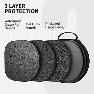YINKE Smart Case for Apple AirPods Max with Sleep Mode,Potective Convenient Carrying Travel Hard Organizer Storage Cover Bag (Black)