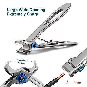 VOGARB 5pcs Large Nail Clippers Set for Thick/Ingrown Nails Toenail and Fingernail Long Handle Trimmer Wide Opening Cutter Heavy Duty Professional Podiatrist Pedicure Tool for Adult Seniors(JCDK5PS)