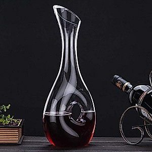 USBOQO HBS 1.2 Liters Lead-Free Premium Crystal Glass Red Wine Decanter, Clear