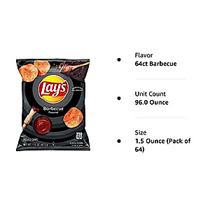 Lay's Potato Chips, Barbecue, 1.5 Ounce (Pack of 64)