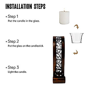 Shelving Solution Wall Sconce 14.4 x 3.5 Inch, with Tea Light Candle Holder Antique Bronze Style Metal Wall Art Decorations for Living Room, Bathroom, Dining Room and Office, Set of 2