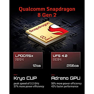 REDMAGIC 8 Pro Smartphone 5G, 120Hz Gaming Phone, 6.8" Full Screen, Under Display Camera, 6000mAh Android Phone, Snapdragon 8 Gen 2, 12+256GB, 65W Charger, Dual-Sim, US Unlocked Cell Phone Black