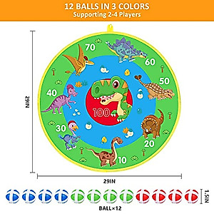 IJO Double Sided Dart Board 29 inch with 12 Sticky Balls-Boys Girls Toys-Indoor/Outdoor Target Game-Party Games for 3 4 5 6 7 8 9 10 11 12 Years Old Boys Girls Childrens