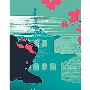 Japanese Anime Princess Art Print - Ukiyo-e Wall Art 8 x 10 Unframed Japanese Anime Artwork Kodama Forest Spirit Print Hayao Miyazaki Wall Hanging Cool Movie Inspired Home Decor