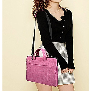 15-15.6 Inch Laptop Bag,Girl/Lady Simplicity Stylish Notebook Messenger Shoulder Bag Case Briefcase for Acer 15.6" chromebook,Asus Dell Samsung HP Toshiba Acer MSI LG Laptop Protective Case,Light Red