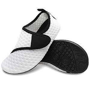 L-RUN Toddler Swim Shoes Barefoot Water Skin Shoes Soft White 4-5=EU20-21