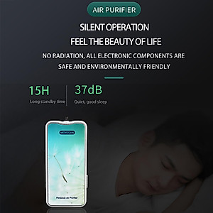 HEYAXA Travel Air Purifier, Wearable Air Purifier Necklace, Portable Mini Air Ionizer Eliminates Pollen, Smoke, Dust for Outdoor, Travel