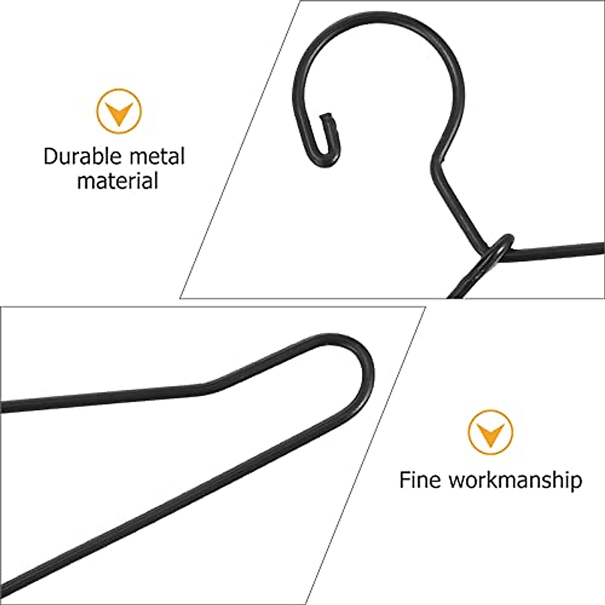 EXCEART 20 Pcs Doll Clothes Hanger Metal Doll Outfit Hanger Wardrobe Doll Clothes Accessories for Doll Clothes Gown Dress Outfit 65mm Black