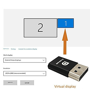 FUERAN DP - DisplayPort Display Emulator EDID Emulator Plug 2K (fit Headless 2560x1600@30Hz) 4K 4096x2160@60Hz Display Port Dummy Plug DisplayPort Compatible (DP-2P)