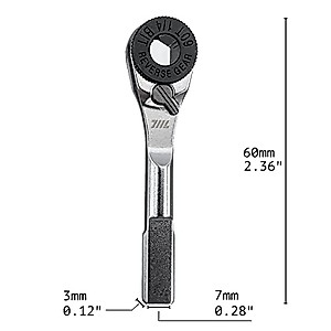 711L Flat End EDC Ratchet Wrench - Screwdriver Accessory Compatible with Multitools' Flat Bit Adapters (without key ring hole)