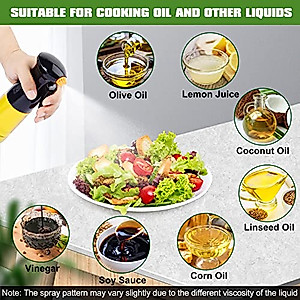 Oil Sprayer for Cooking, Upgraded Olive Oil Sprayer Bottle, Air Fryer Accessories, Oil Mister for Air Fryer, 7oz/200ml Oil Vinegar Spritzer, Kitchen Gadgets for Salad, BBQ, Roasting (Black)