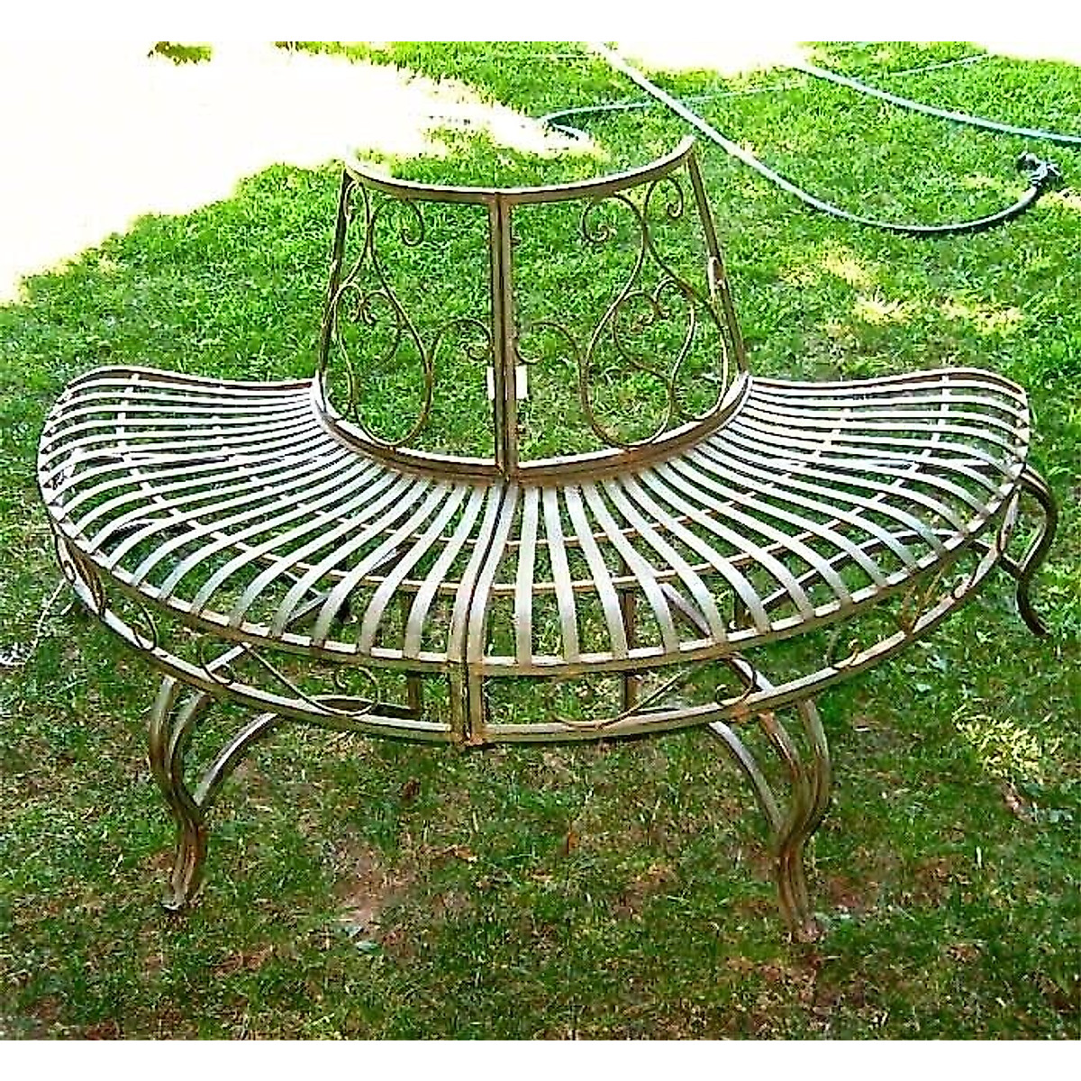 Generic Half Round Tree Bench 30.5"" High- Iron - Antique Green Finish, Large