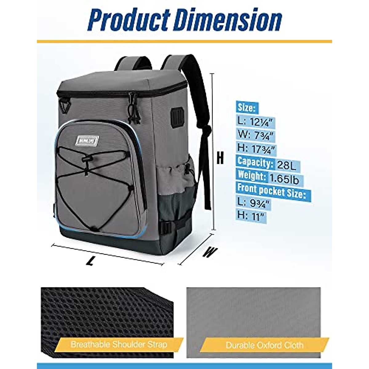 SUNLUG Backpack Cooler 40 Cans Leakproof Insulated Cooler Backpack Large Capacity for Men Women to Picnics, Camping, BBQ