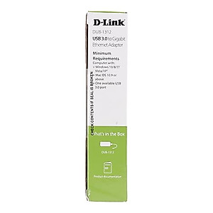 D-Link USB 3.0 to Gigabit Ethernet Adapter - USB to RJ45 for 10/100/1000 Network - Windows and Mac OS (DUB-1312)