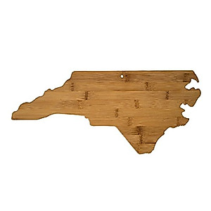 Totally Bamboo 20-7978NC North Carolina State Shaped Bamboo Serving and Cutting Board, Brown
