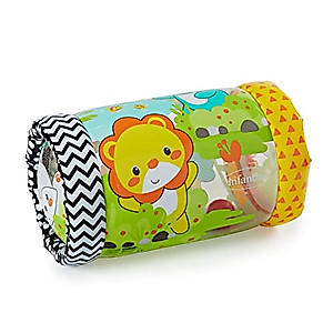 Infantino Jungle Peek & Roll - Encourages Crawling, Inflatable Activity Toy with Bouncing Balls Inside, Fun & Friendly Animal Characters, Helps Gross Motor Skill Development, for Babies 6M+