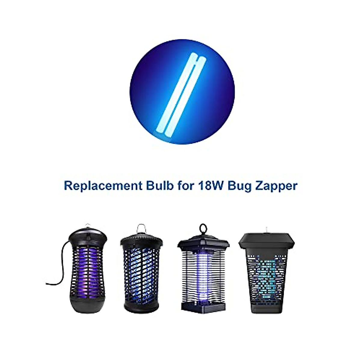 18W H-Shaped Bug Zapper Replacement Bulbs Compatible with 18W Indoor Outdoor Mosquito Lamps for Home with 4 Pin Base