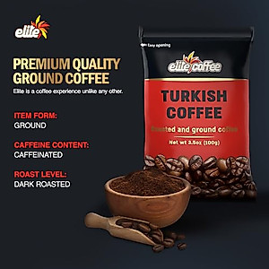 Elite Roasted & Ground Turkish Coffee 3.5oz Bag (4 Pack)
