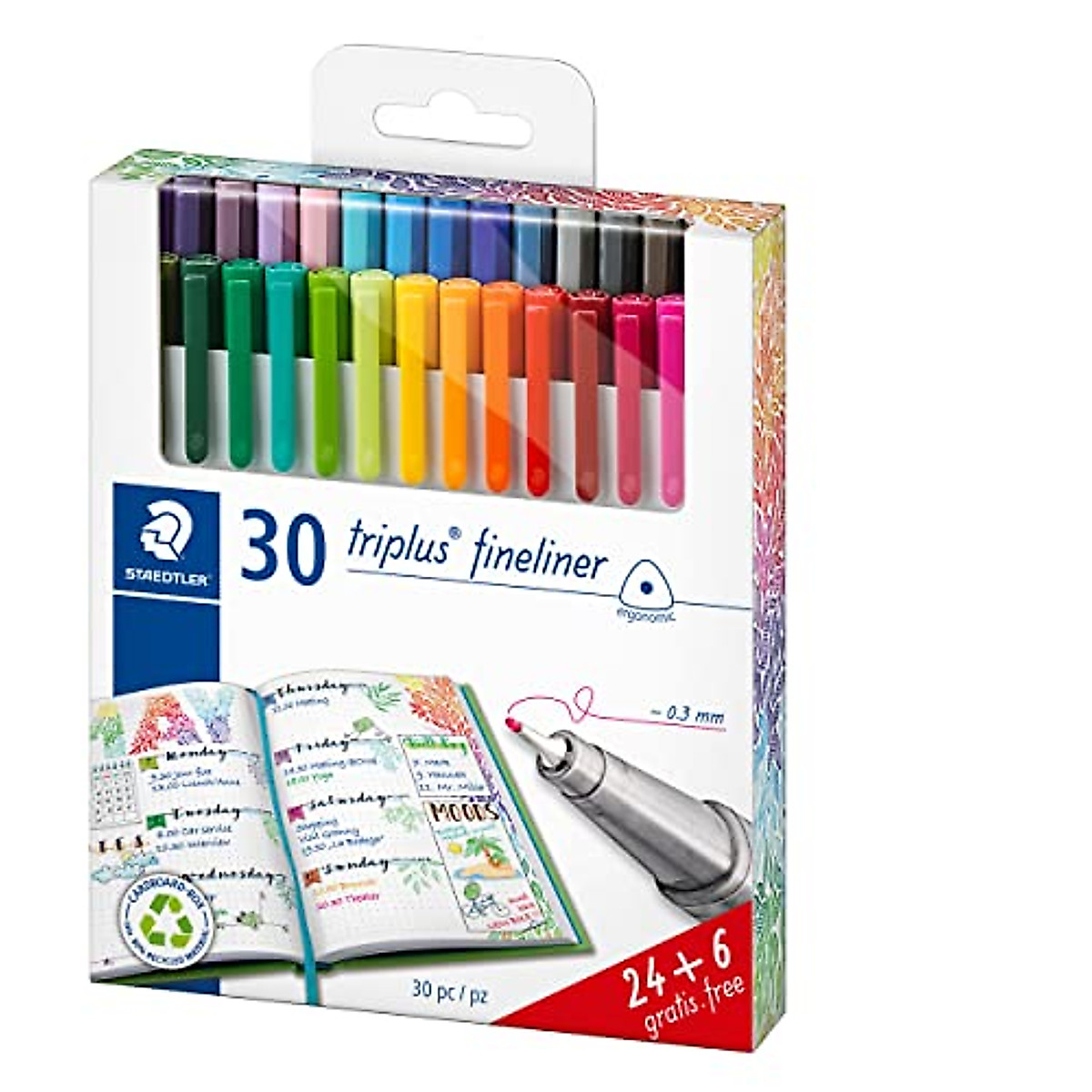 Staedtler Triplus 334 C30P Fine Liner Pens in 30 Colours