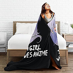 Yaoola Just A Girl Who Loves Laugh Flannel Blanket Soft Cozy for Kids Adults Throw Blanket Fit Couch Sofa Suitable for All Season 80"X60"for Adults