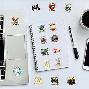 50 Pcs Tractor Stickers | Cool Deere Green Farmer Tractor Stickers for Bottle, Laptop, Skateboard, Phone - Truck and Tractor Merchandise Stickers and Decals Gifts for Kids, Teens, Adults