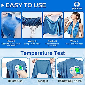Sukeen [4 Pack Cooling Towel (40"x12"), Ice Towel, Soft Breathable Chilly Towel, Microfiber Towel for Yoga, Sport, Running, Gym, Workout,Camping, Fitness, Workout & More Activities