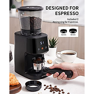 SHARDOR Conical Burr Coffee Grinder with Digital Timer Display, Electric Coffee Bean Grinder with 31 Precise Settings for Espresso/Drip/Pour Over/Cold Brew/French Press, Matte Black