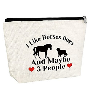Dog Lover Gifts Horse Makeup Bags For Women Gift For Horse Owner Horse Riding Gift Cosmetic Bag For Horse Lover Horse Lovers Gift Travel Cosmetic Pouch for Her Funny Equestrian Cowgirl Dog Mom Gift