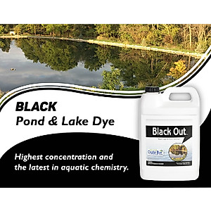 Sanco Industries Black Out Lake and Pond Dye - One Gallon of Professional Lake & Pond Dye – Treats Up to 1 Acre – Deep Black Color - Safe for Fish, Wildlife, Pets & Children