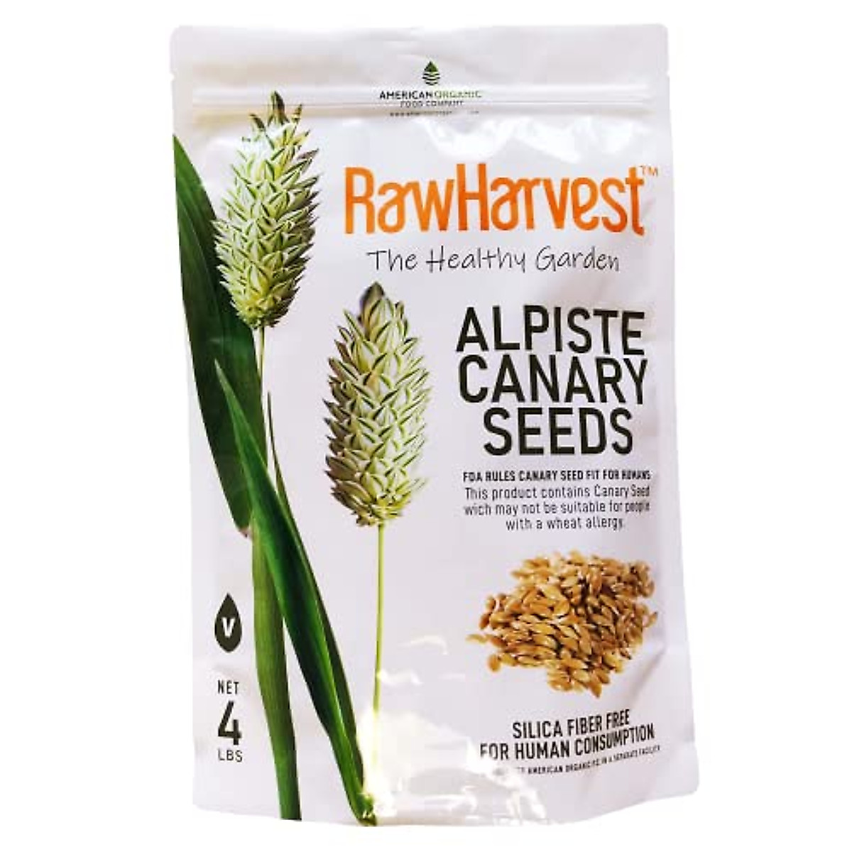 Raw Garden Canary Seed (Alpiste) (1 Pack 4 lbs) for Human Consumption, Silica Fiber Free.