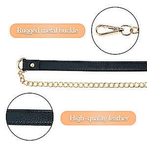 Glamorstar Purse Chain Strap Leather Crossbody Metal Replacement Straps for Shoulder Handbag Clutch Bags Satchels Gold Black 100cm/39in