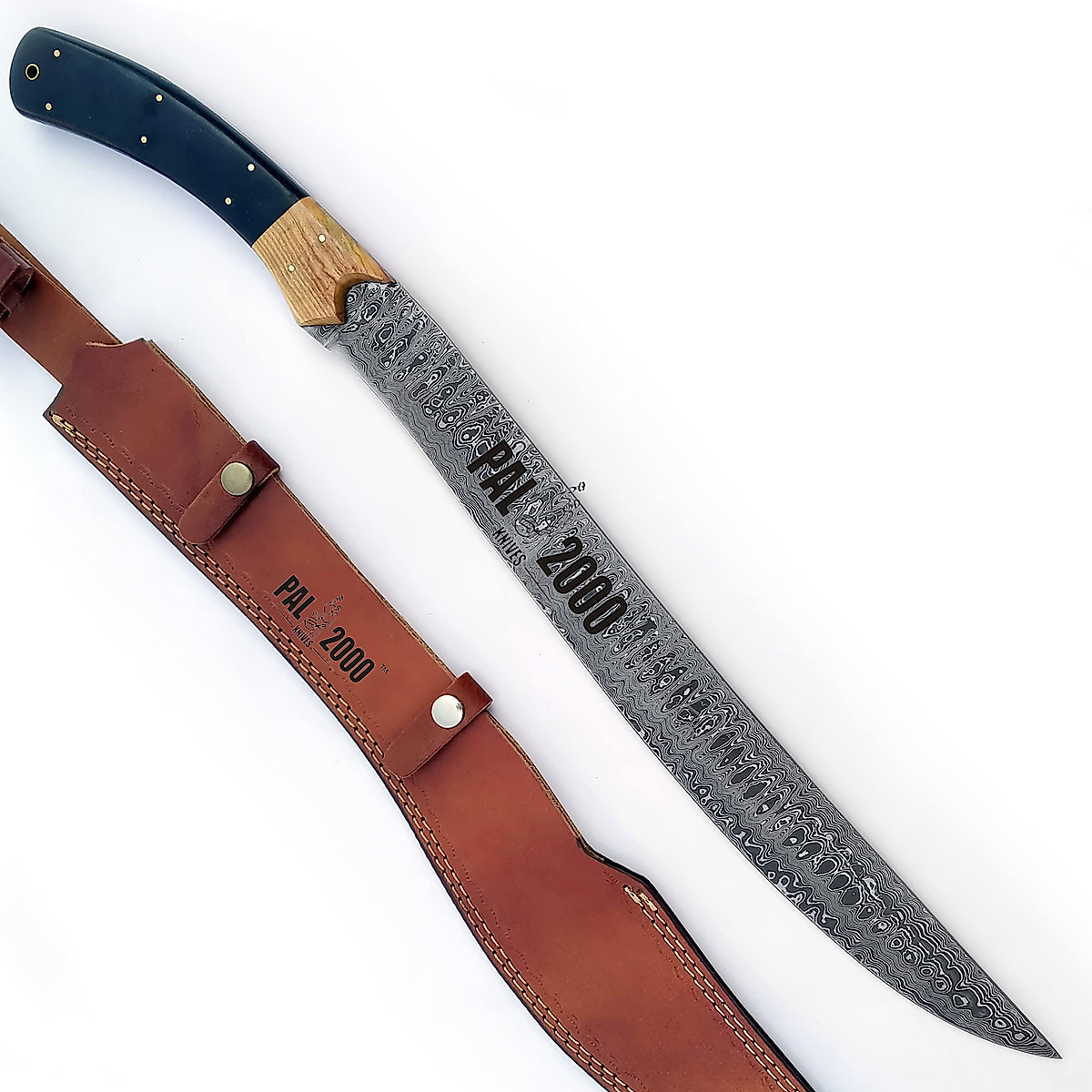 DAM-9985 Full Tang Custom Handmade Damascus Steel 25 Inch Knife Micarta Handle with Sheath
