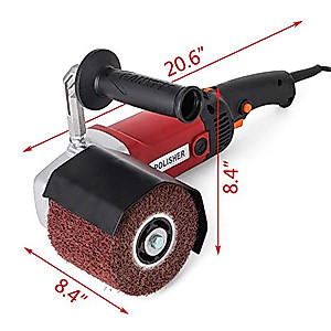 VEVOR Surface Conditioning Tool, 1200W Handheld Stainless Steel Polisher, 6 Variable Speed Metal Burnishing Machine with 4 Polishing Wheels