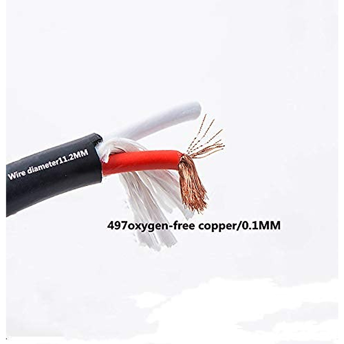 JORZOR 1 Pack 10AWG Speaker Cable,with Gold Plated Banana Plug, Oxygen Free Copper (1 Pack（3.3FT）)