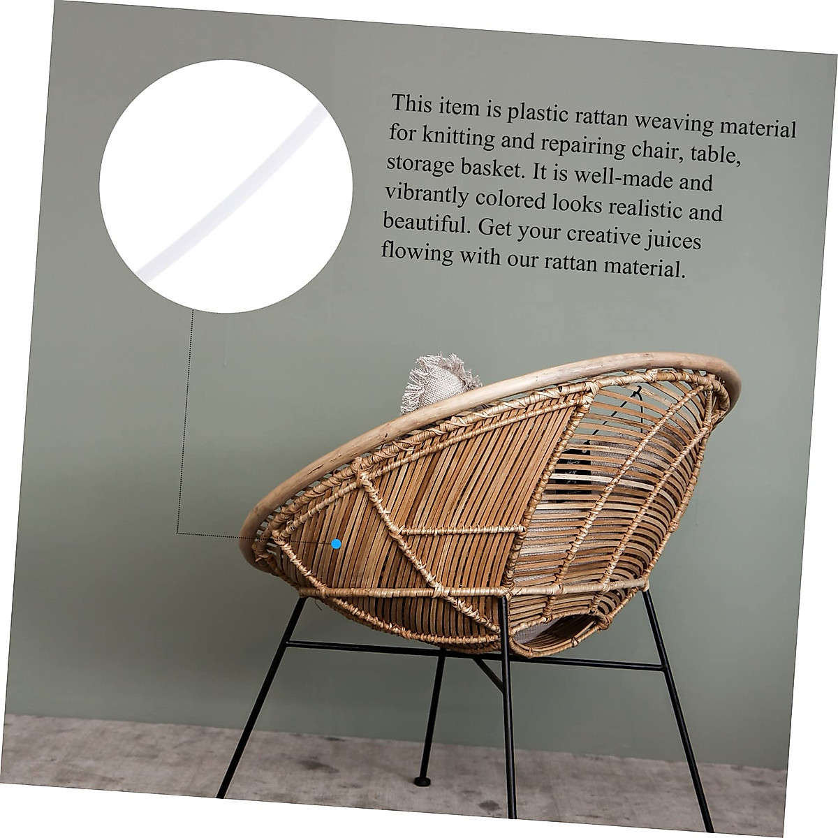 IFANLANDOR 1 Roll Wicker Crafts Natural Wicker Repair kit Round Baskets Sugar Cane Chair Garden Chair Hollow or