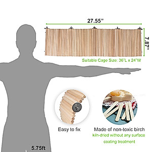 YKD Chinchilla Natural Birch Wood Flexible Platform Toy, Chinchilla Running Wheel Fence, Small Animal Climbing Toys for Chinchilla Guinea Pig Rabbit Hamsters Gerbils Rat and Other Small Animals